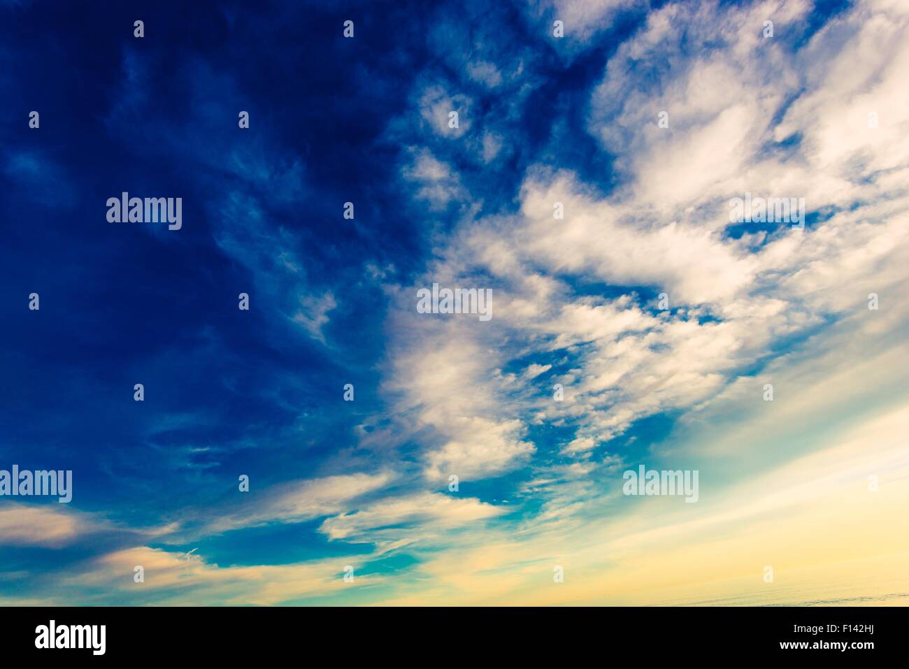 Cloudy Sky Background Photo. Partly Cloudy Weather Stock Photo - Alamy