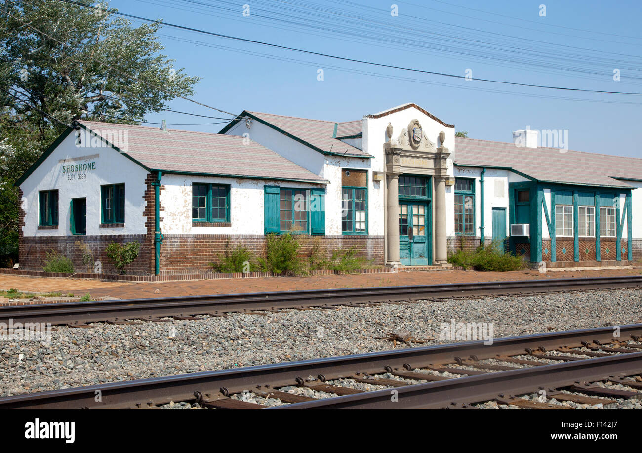 Union Pacific Depot railroad station at Shoshone, ID, 2015. Constructed ...