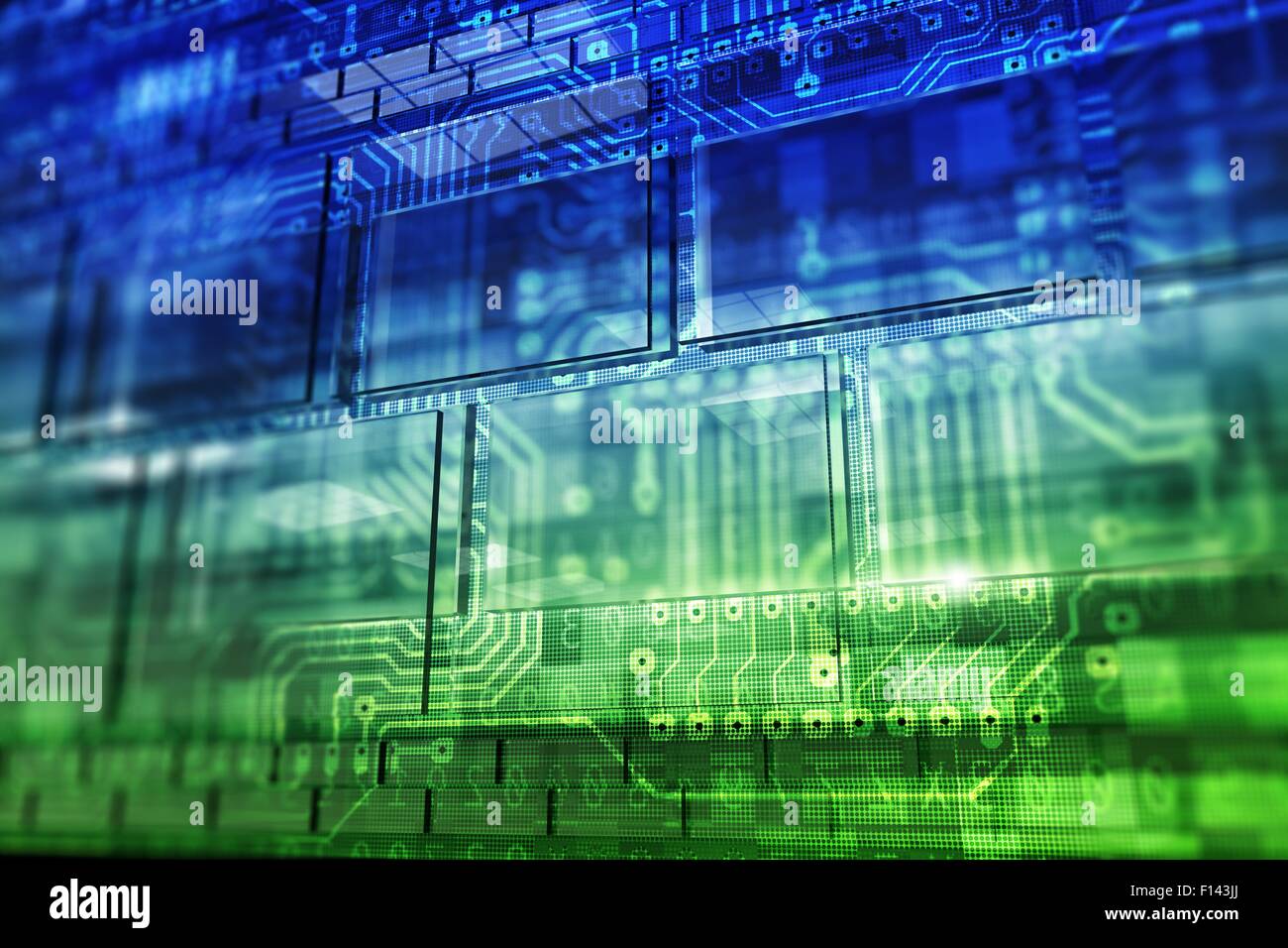 Concept Technology Background. Green and Blue Abstract Tech Background ...