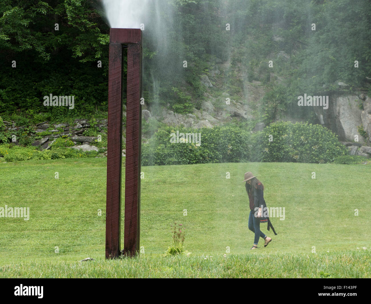 Water sculpture at Innesfree gardens in Millbrook, New York Stock Photo ...