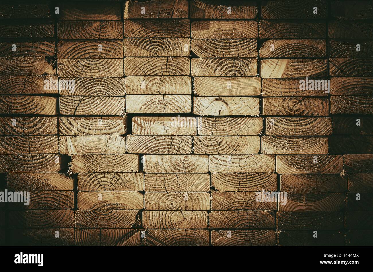 Wood Cut Stack. Wood Building Material. Construction Industry. Side ...