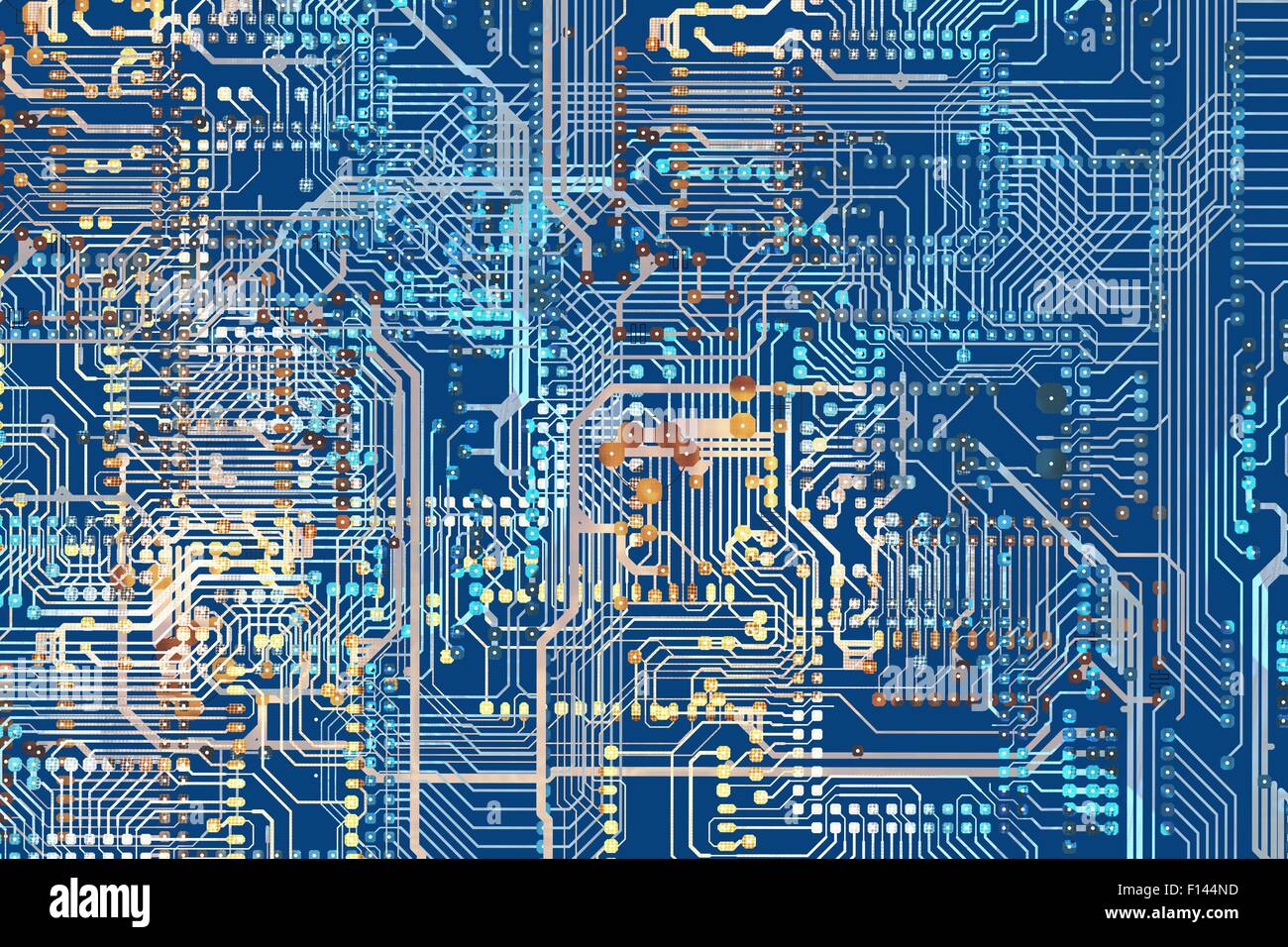 Colorful Circuit Board Background Illustration. Circuit Connections ...