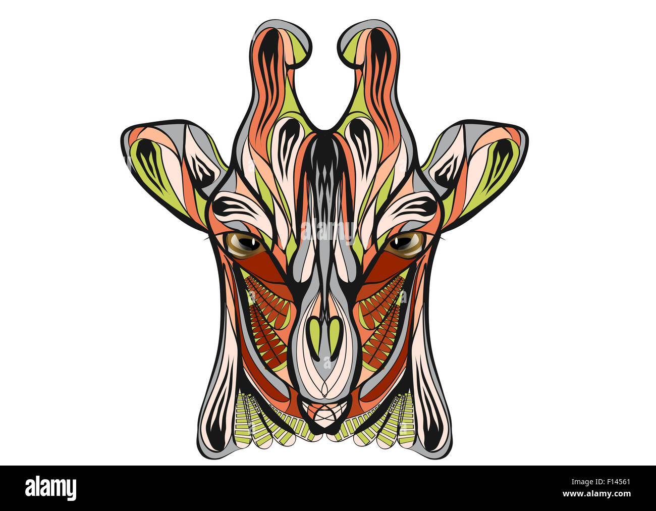 Aztec Giraffe Head Drawings