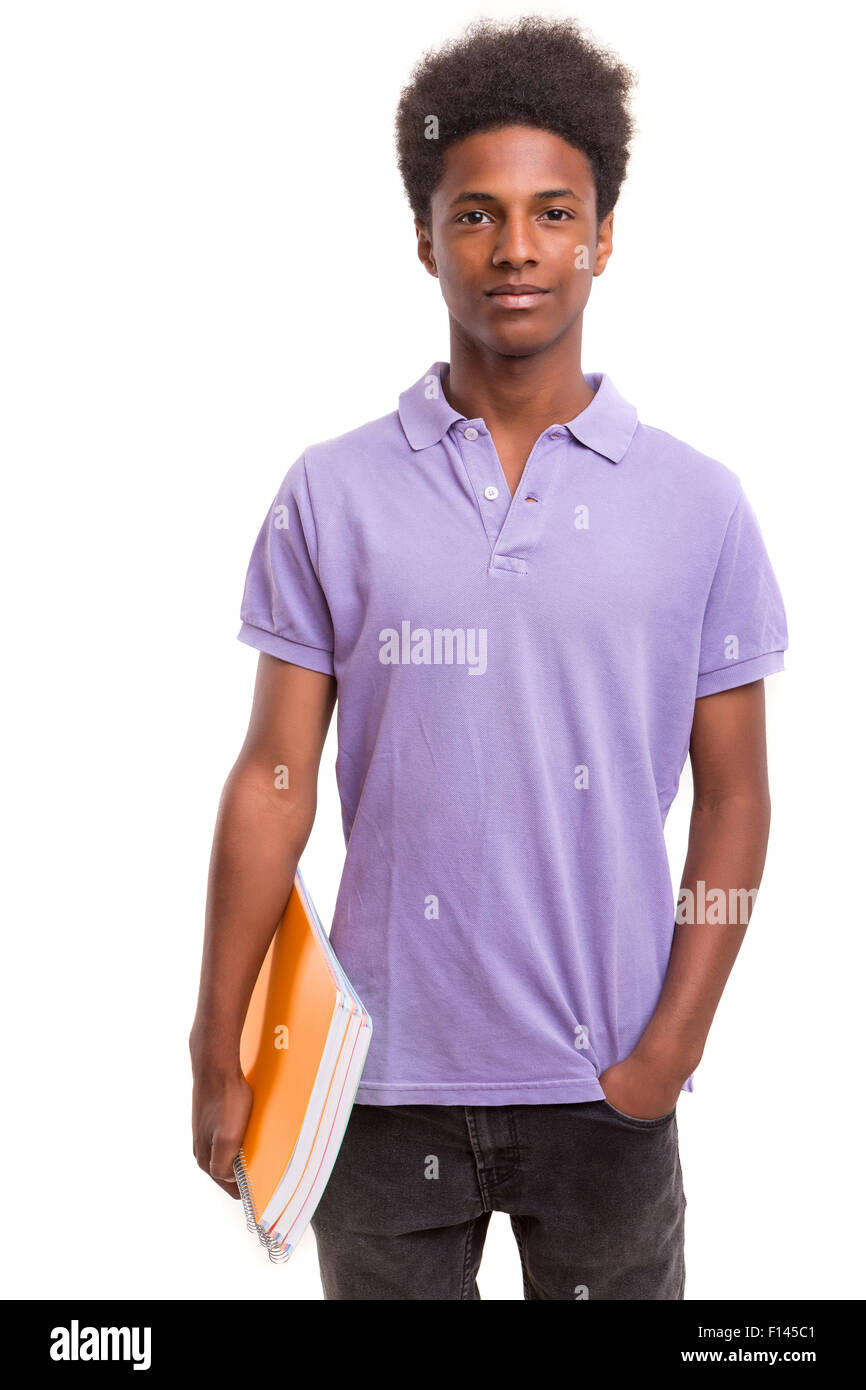 Young african student posing isolated over a white background Stock ...