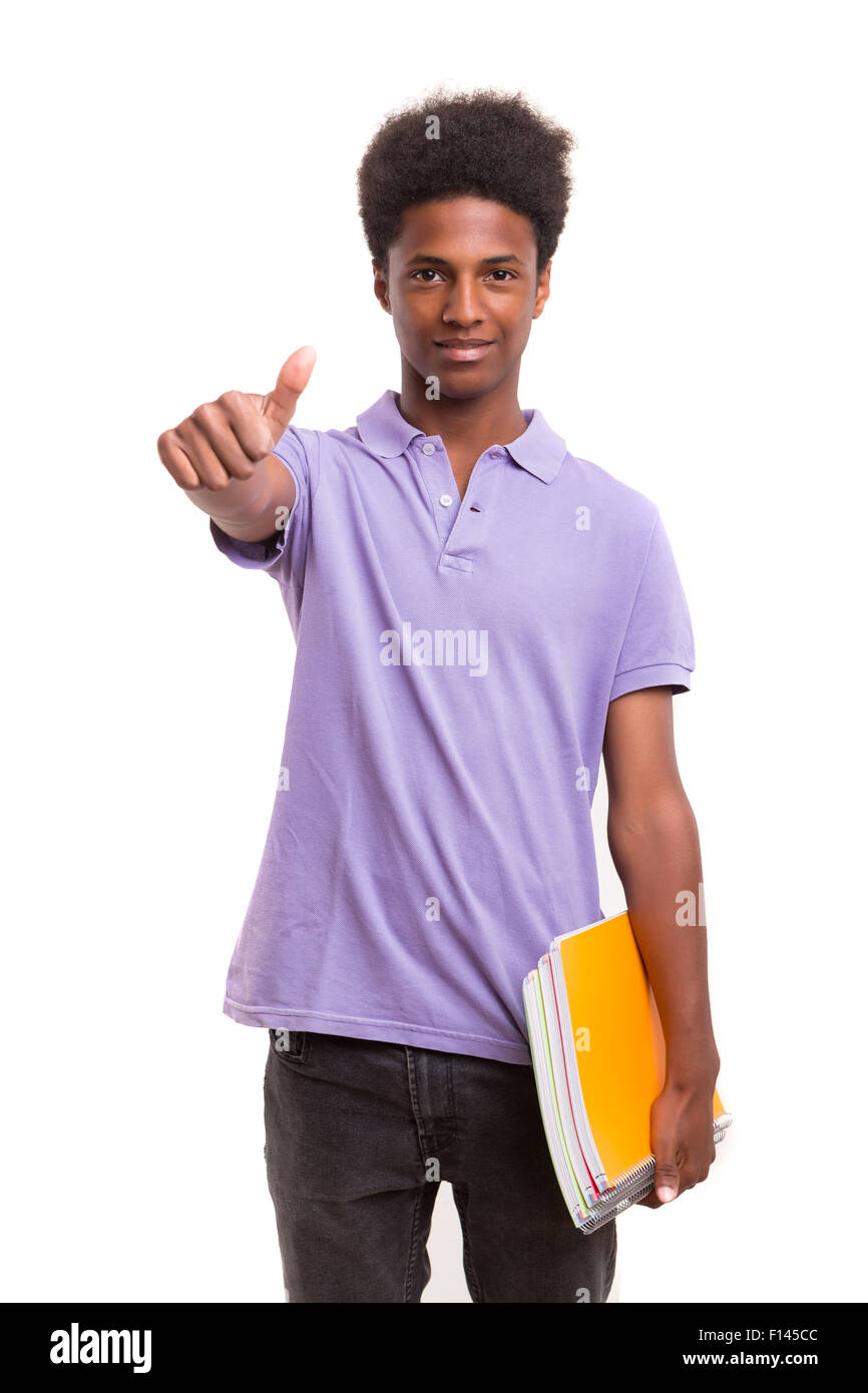 Young african student posing isolated over a white background Stock ...