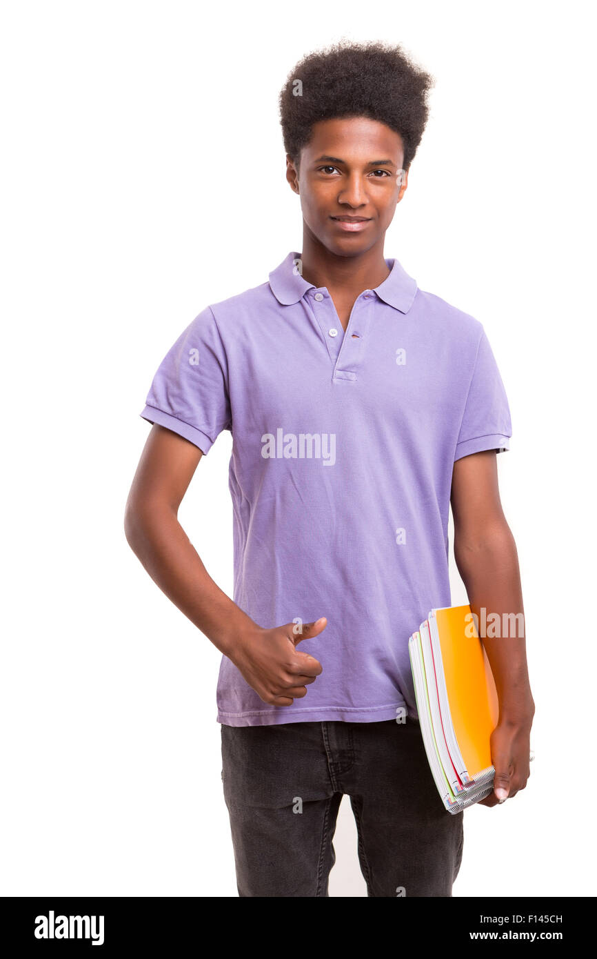 Young african student posing isolated over a white background Stock ...