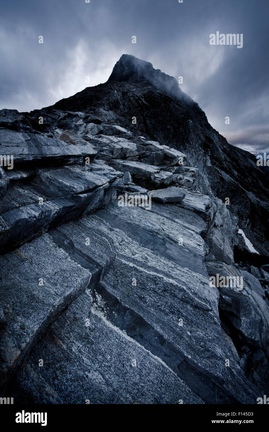 Luna Peak, in mist and clouds, Picket Range, North Cascades National ...
