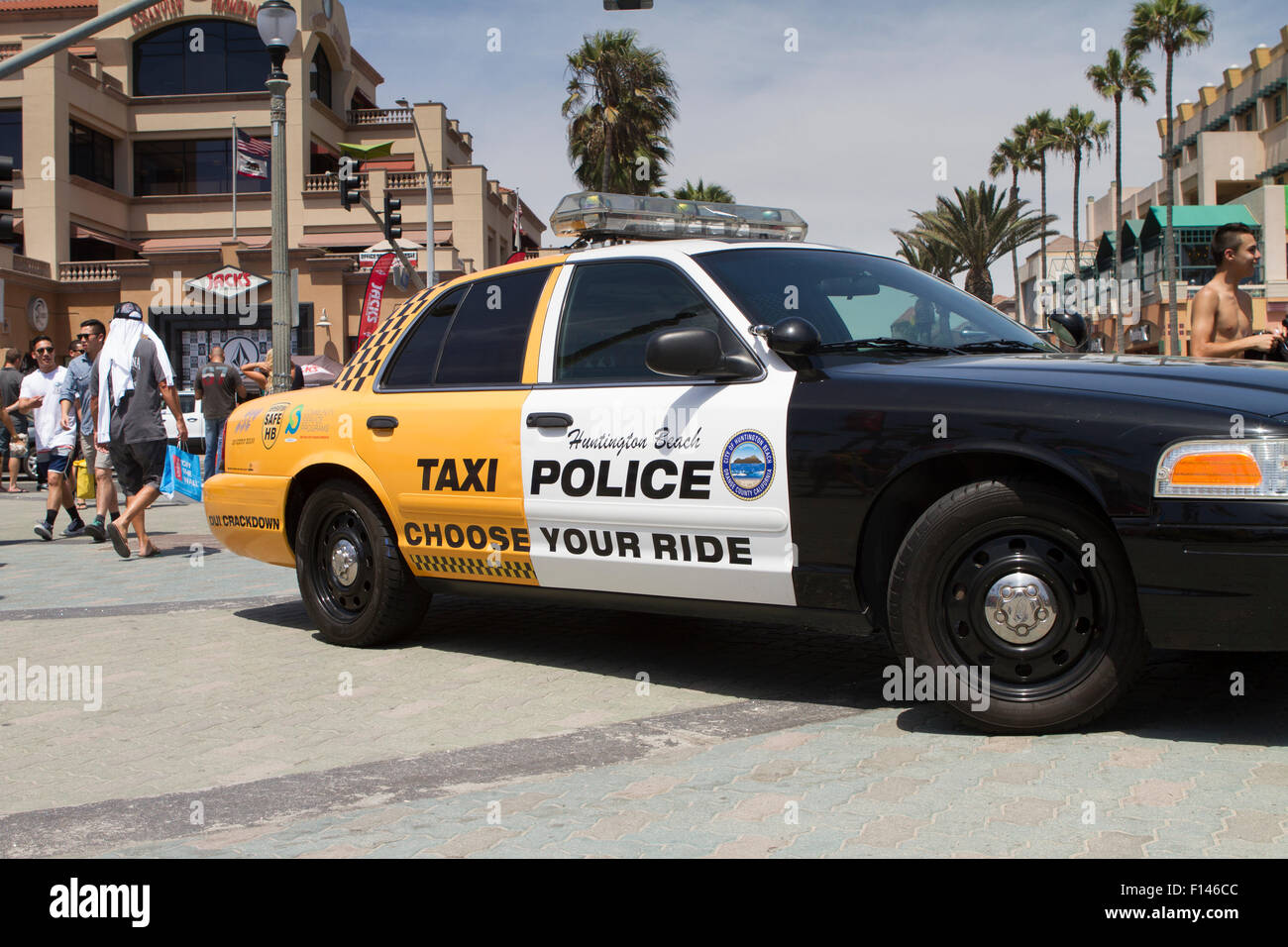 Huntington beach police car . Taxi or police car ride . DUI advert ...