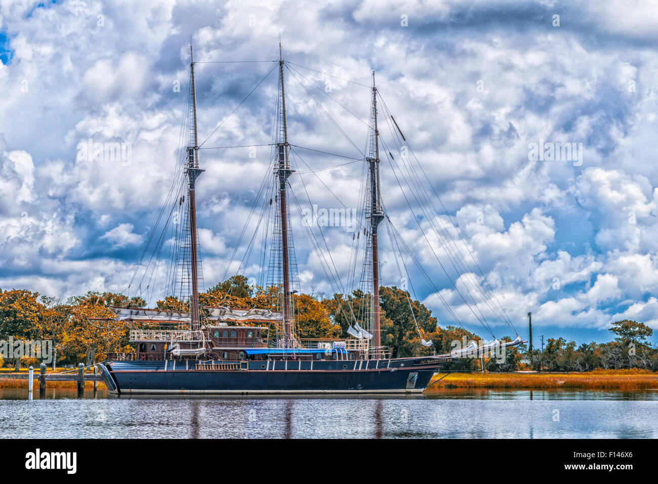Tall Ship Peacemaker docked at St. Marys Georgia Stock Photo - Alamy