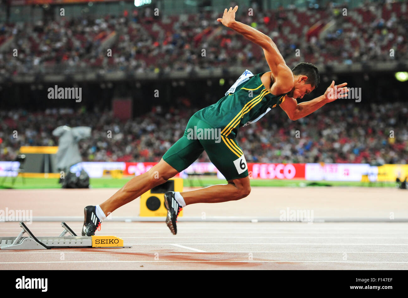 Beijing, China. 26th August, 2015. Wayde van Niekerk of South Africa ...