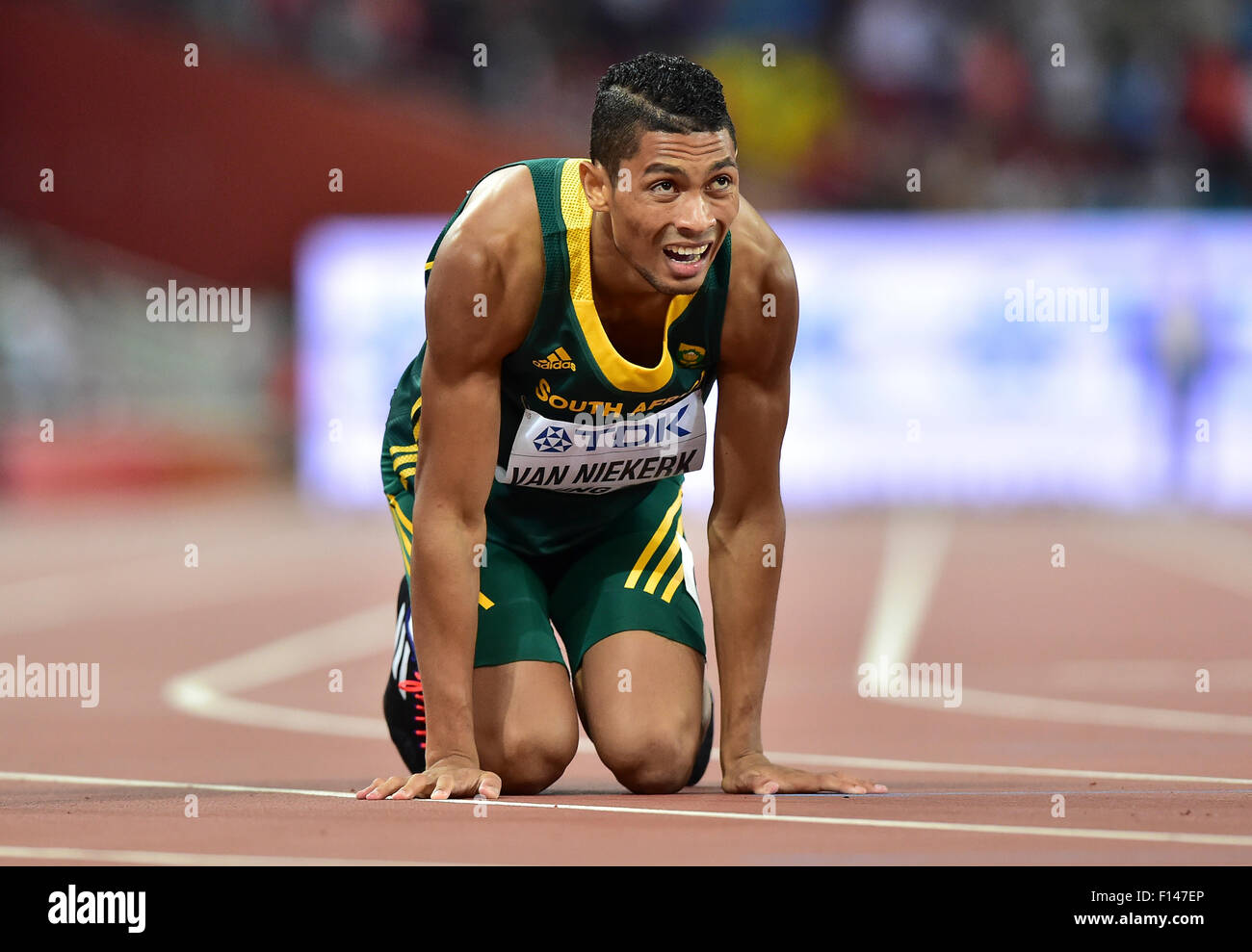 Beijing, China. 26th August, 2015. Wayde van Niekerk of South Africa ...
