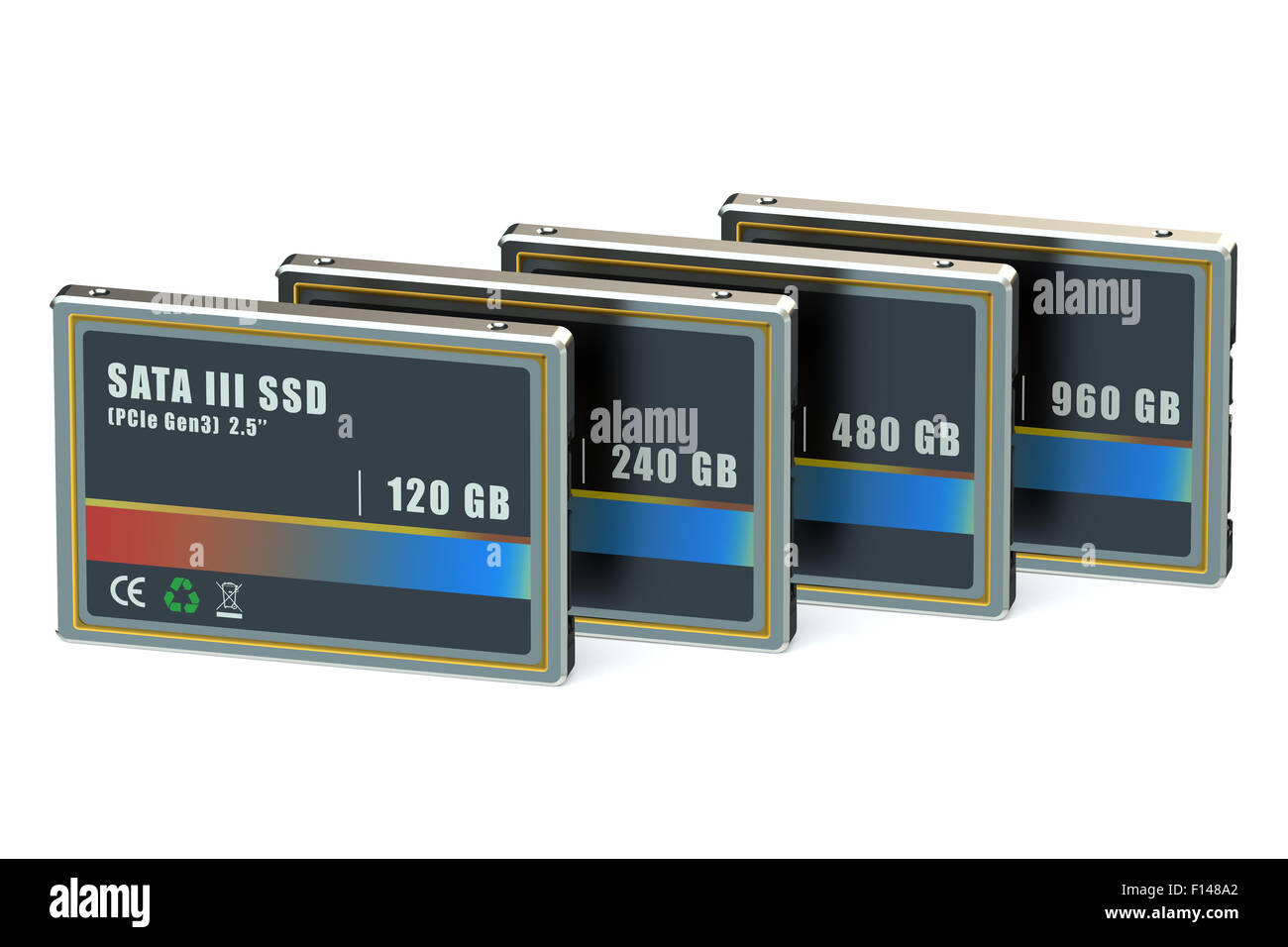 Set of SSD isolated on white background Stock Photo - Alamy