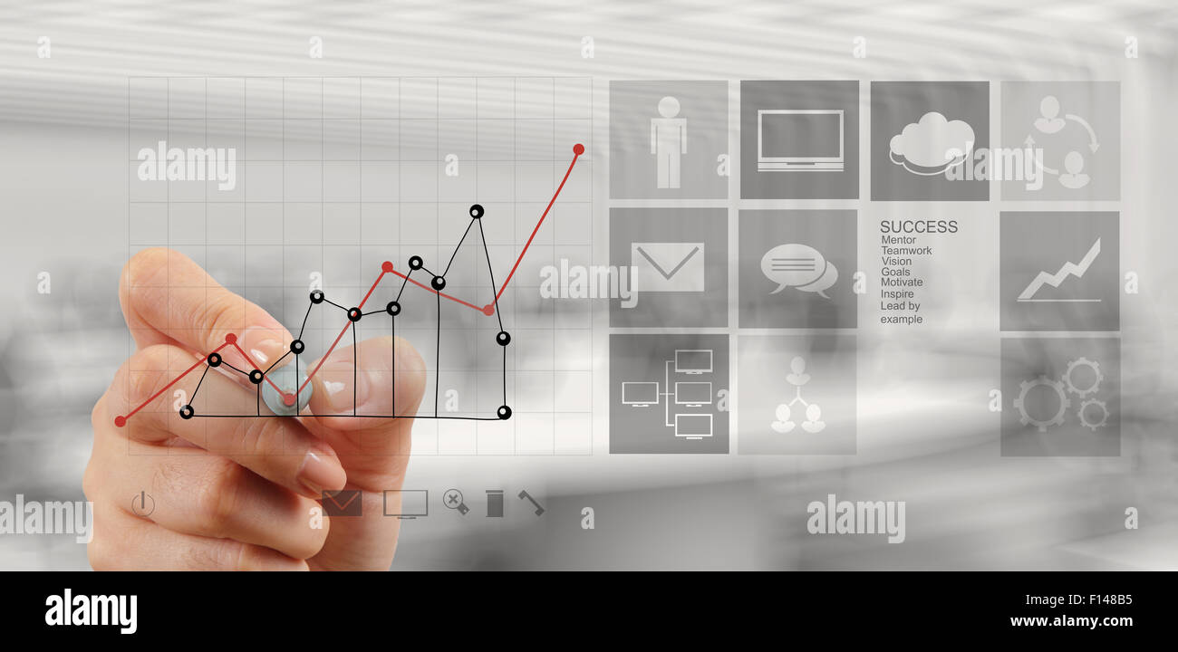 Hand drawing goals graph hi-res stock photography and images - Alamy