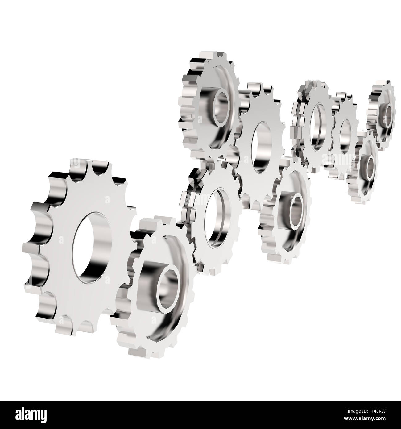 3d cog gear on white background Stock Photo - Alamy