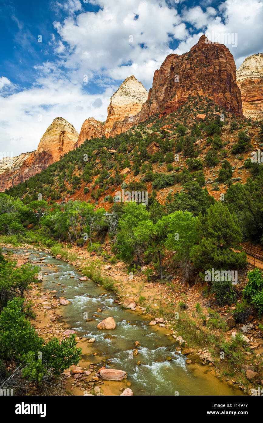 The Three Patriarchs in Zion National Park, Utah, USA Stock Photo - Alamy