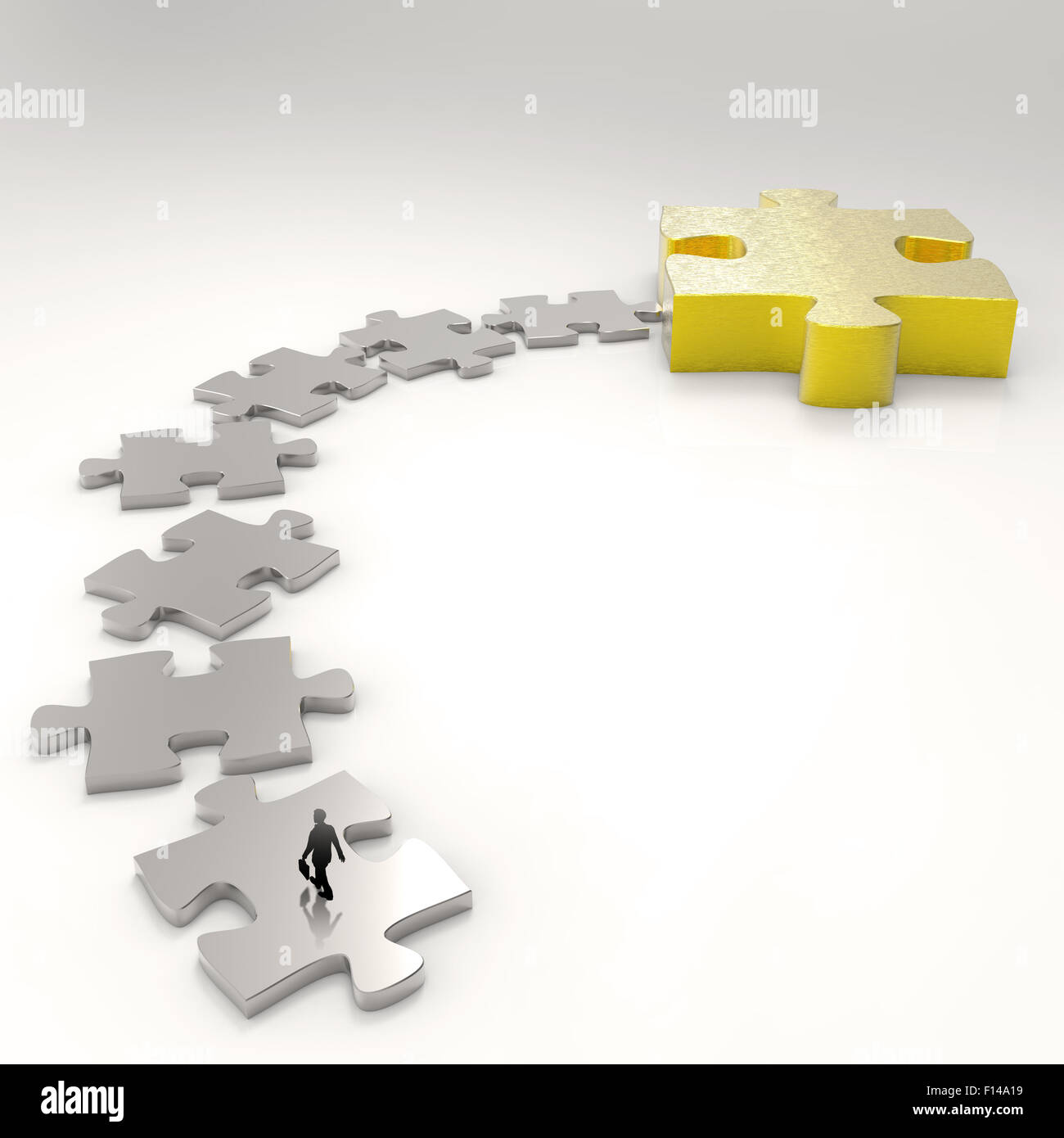 Partnership Puzzle metal 3d and businessman icon as concept Stock Photo ...