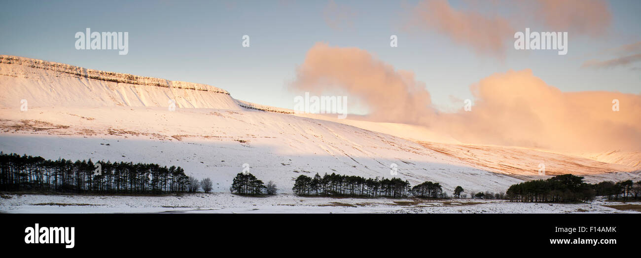 Stunning Winter panorama landscape snow covered countryside with ...