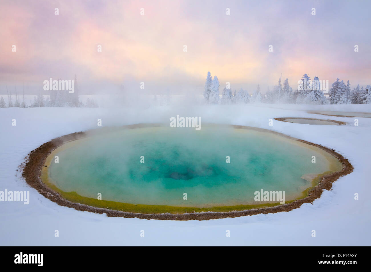A hot spring in the West Thumb Geyser Basin, Yellowstone National Park ...