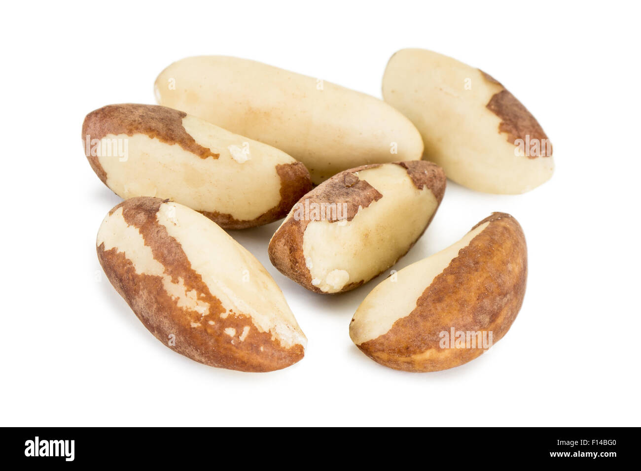 Close-up of several brazil nuts isolated on white background Stock ...