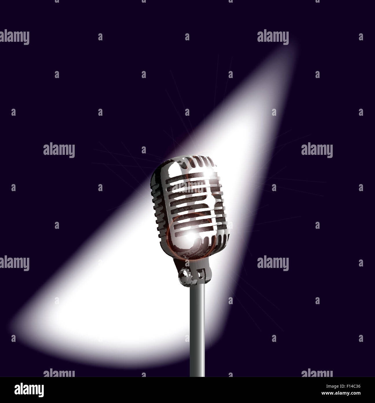 A microphone ready on stage for the performer Stock Photo - Alamy
