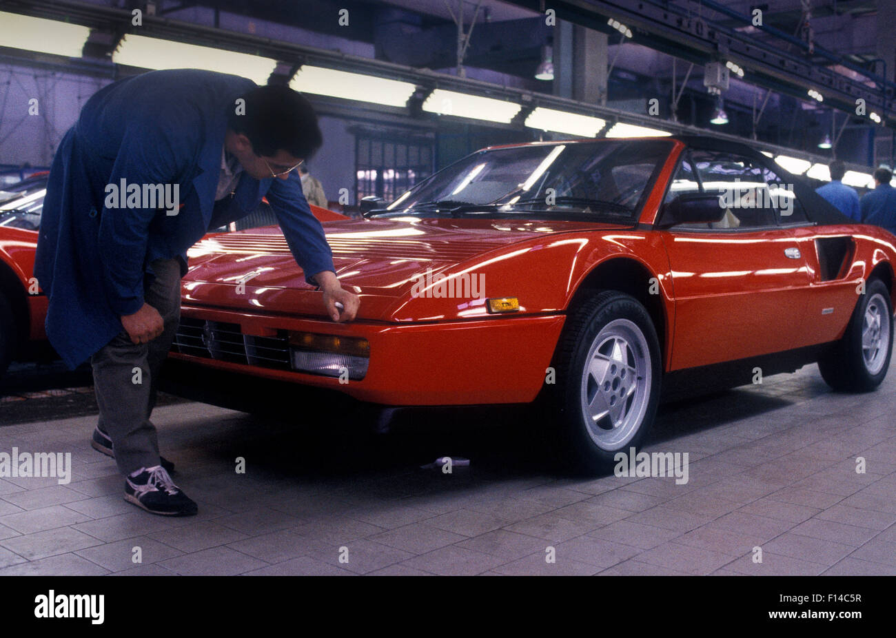 The Ferrari production line at the Maranello Factory in Italy 1987 ...