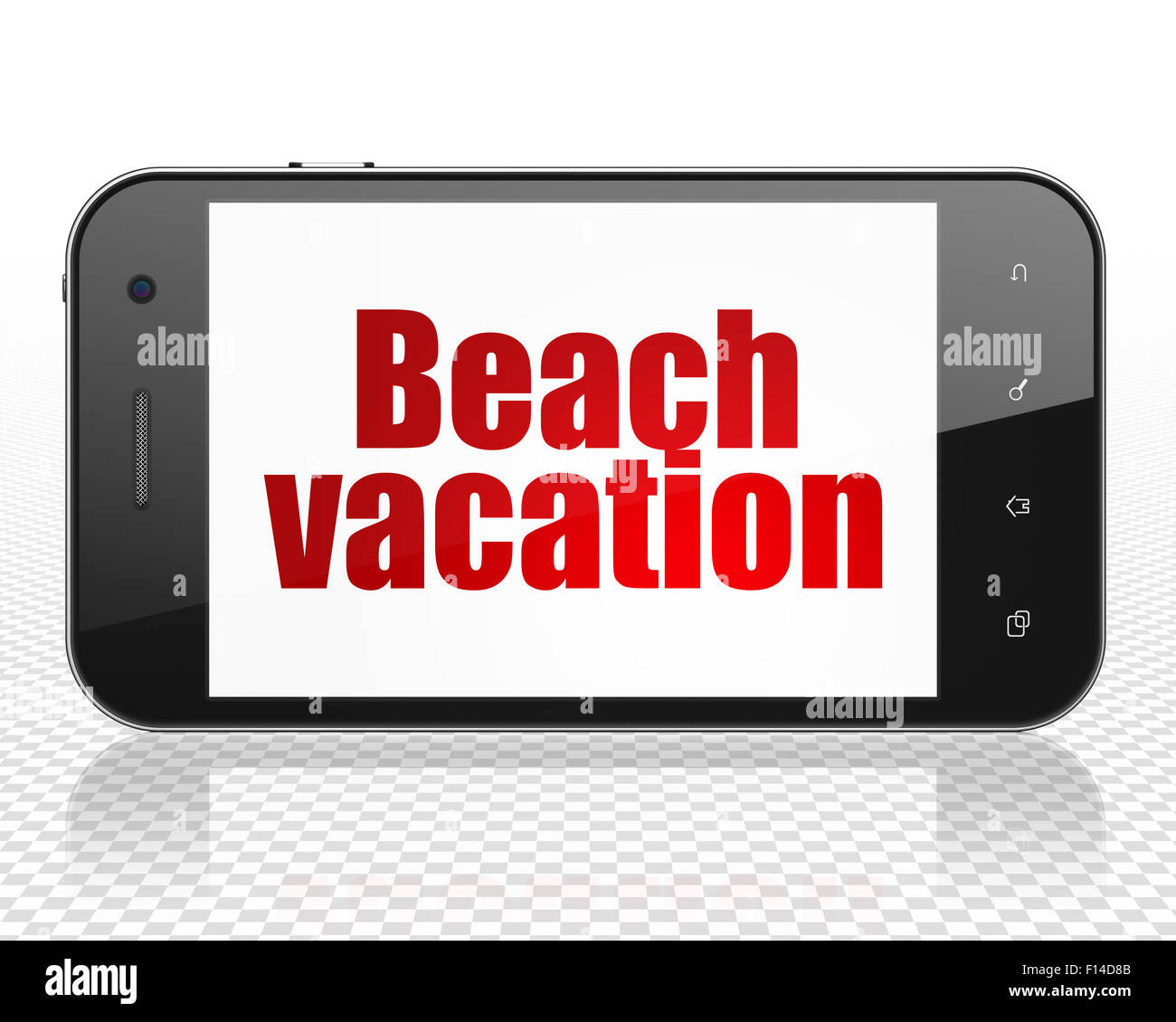 Tourism concept: Beach Vacation on Smartphone display Stock Photo - Alamy