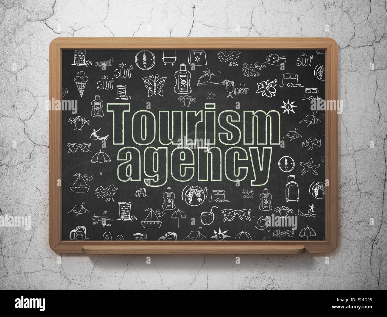 Tourism concept: Tourism Agency on School Board background Stock Photo ...