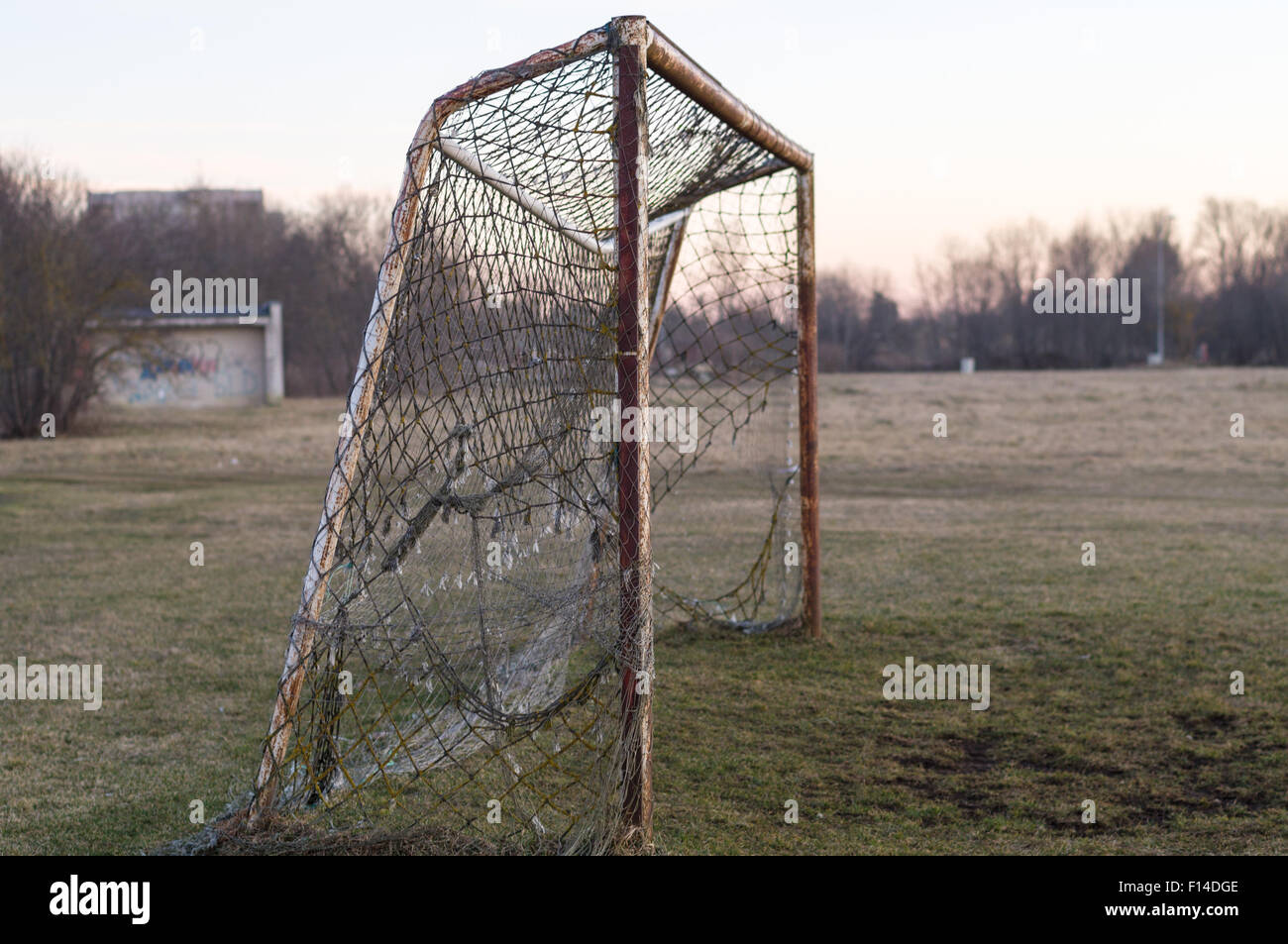 Rusty football goal hi-res stock photography and images - Alamy