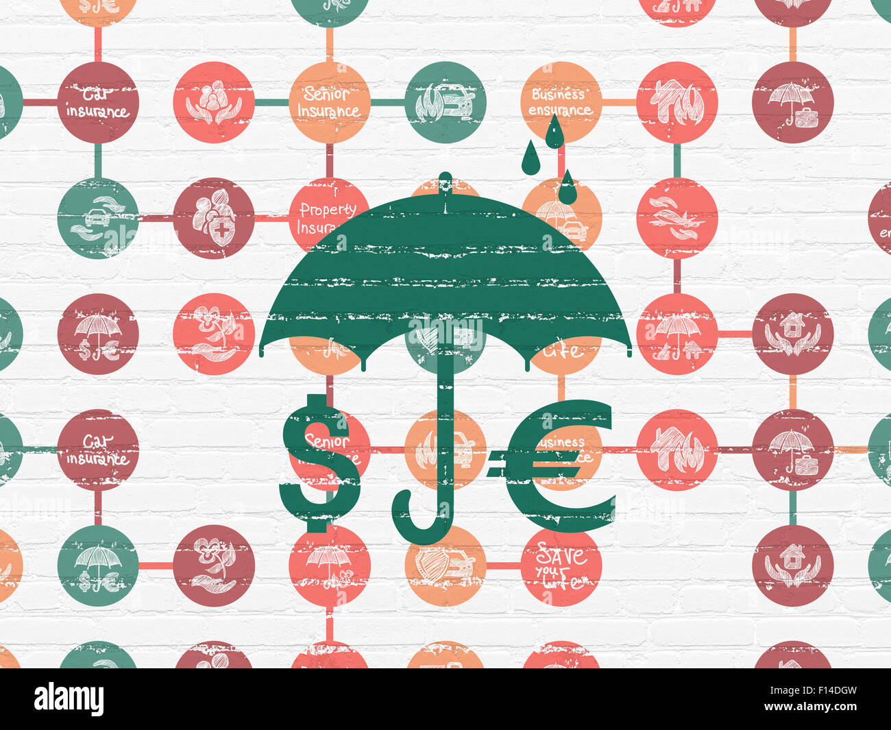 Insurance concept: Business Insurance on wall background Stock Photo ...