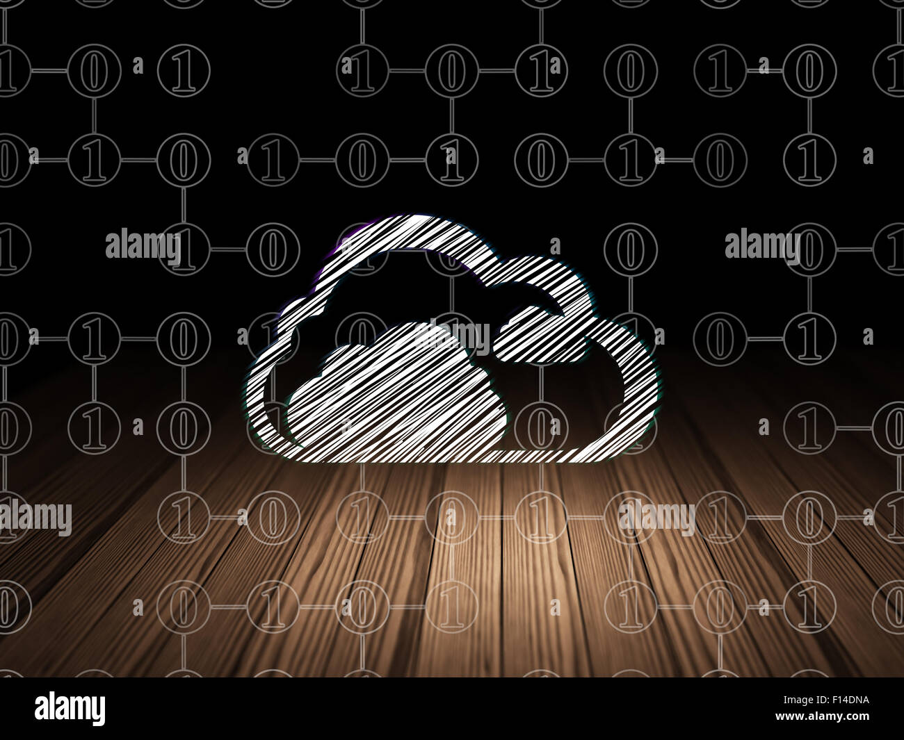 Cloud computing concept: Cloud in grunge dark room Stock Photo - Alamy