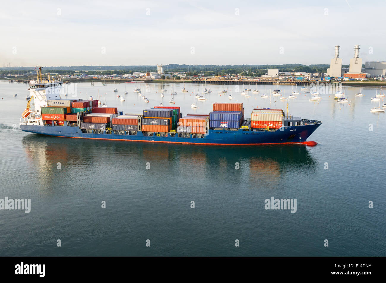 Container ship india entering southampton hi-res stock photography and ...
