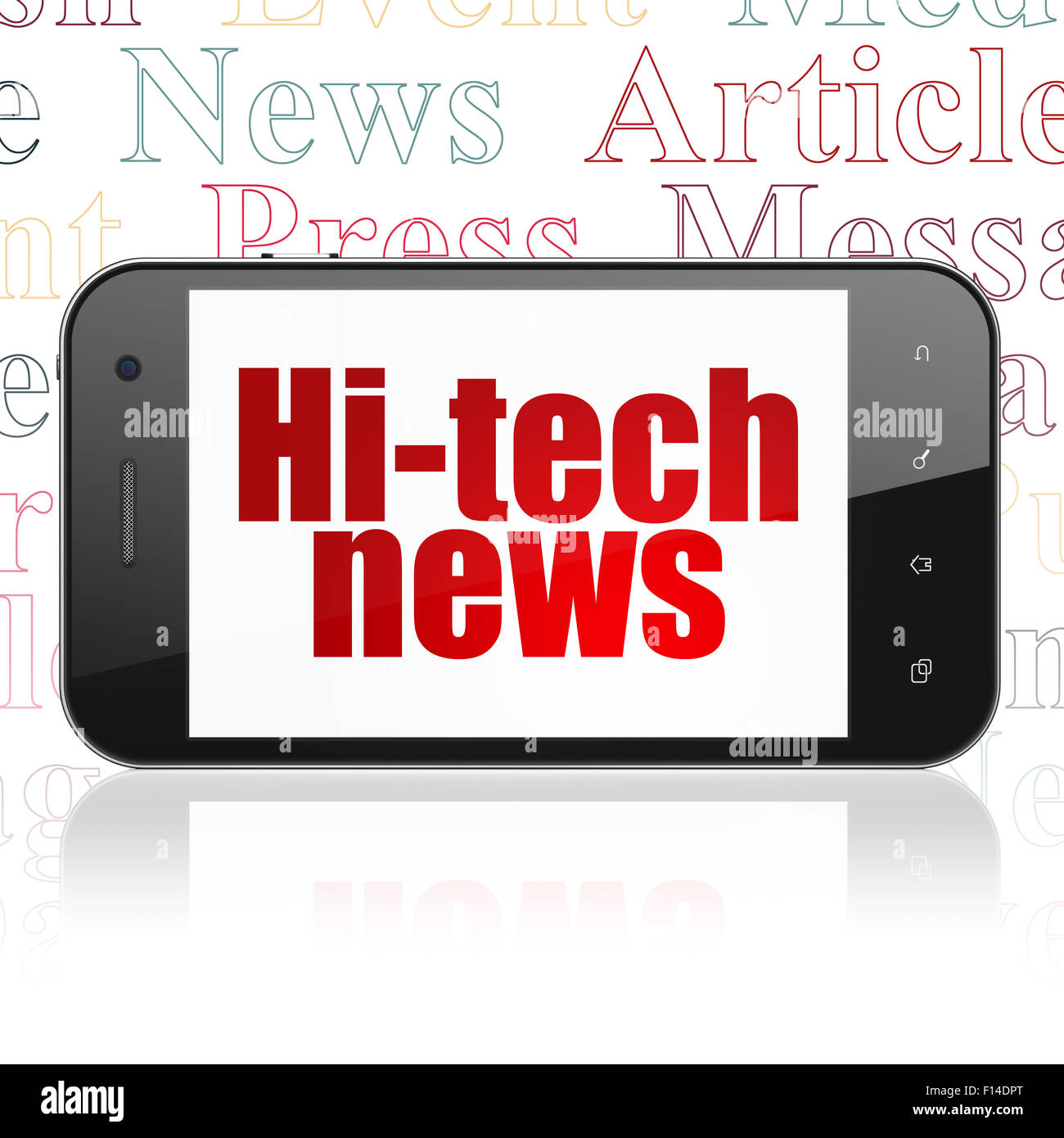 News concept: Hi-tech News on Smartphone display Stock Photo - Alamy