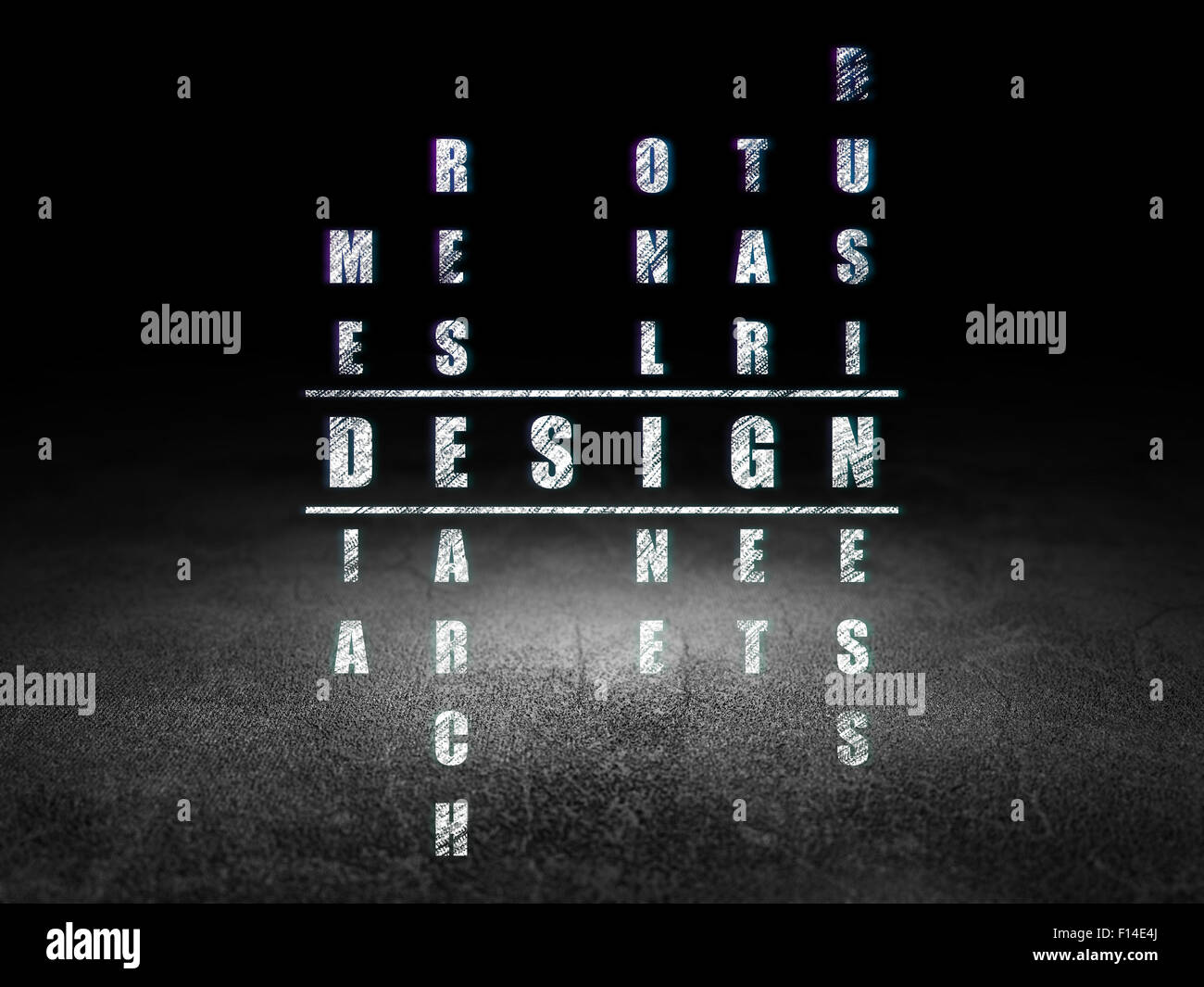 Marketing concept: word Design in solving Crossword Puzzle Stock Photo ...