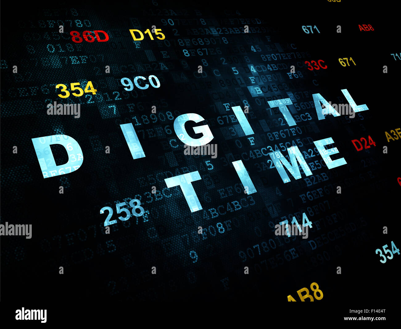 Time concept: Digital Time on Digital background Stock Photo - Alamy