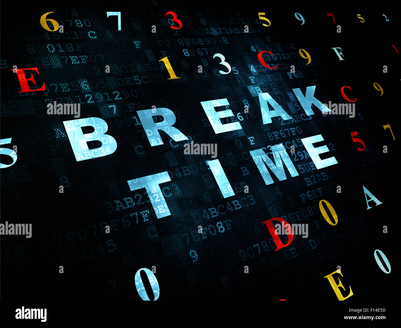 Time concept: Break Time on Digital background Stock Photo - Alamy