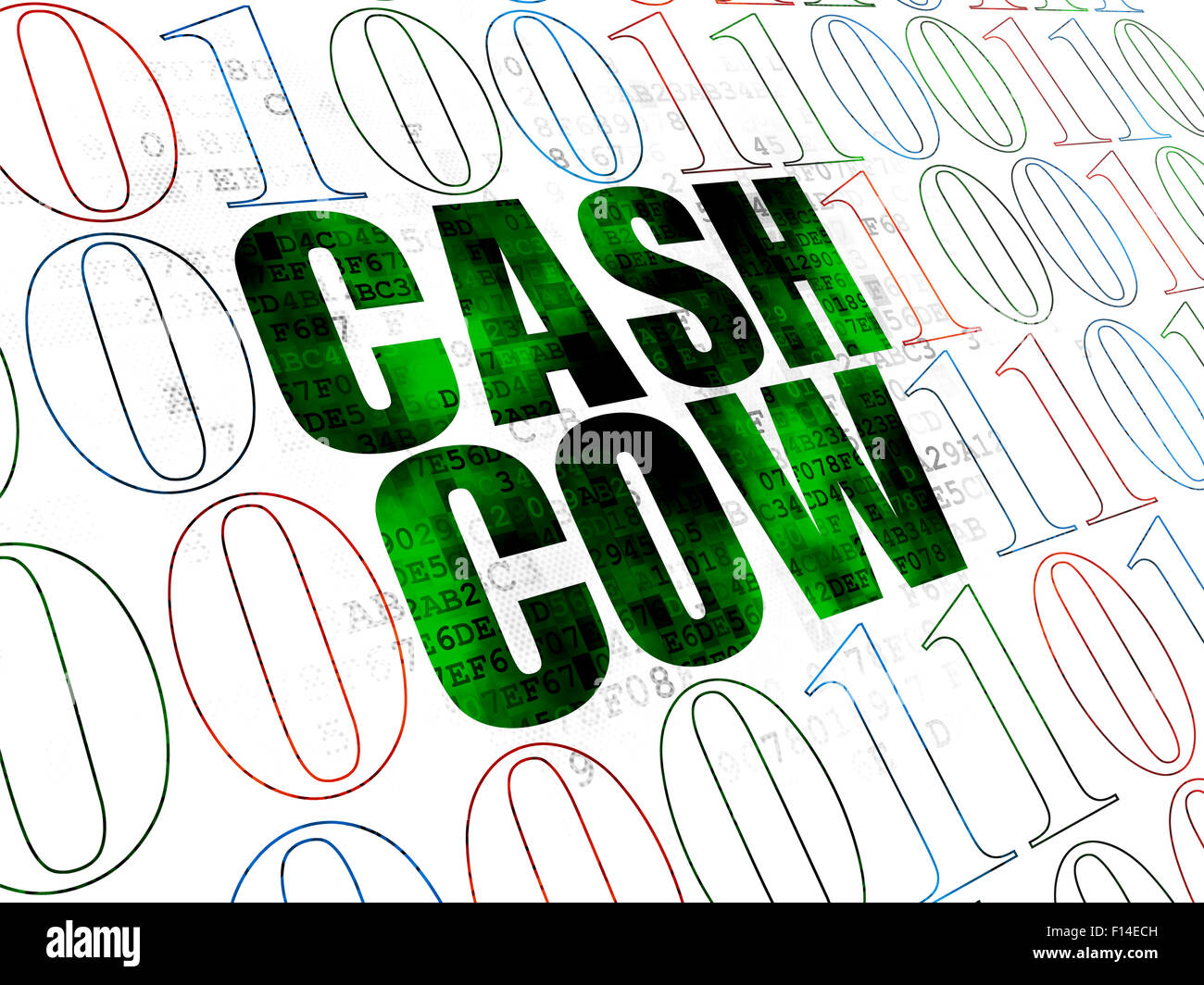 Finance concept: Cash Cow on Digital background Stock Photo - Alamy