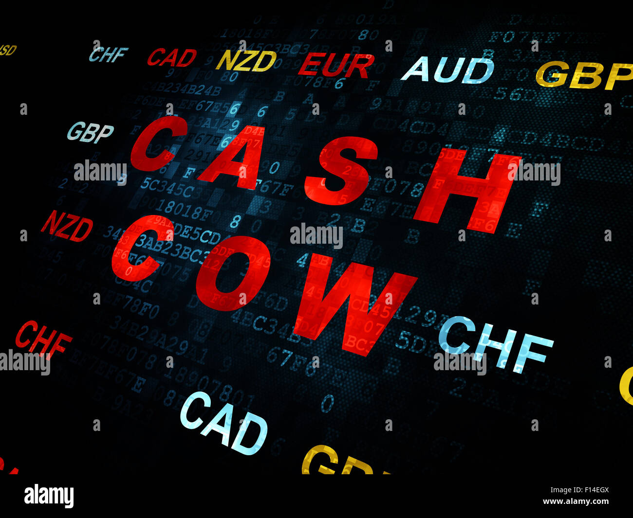 Business concept: Cash Cow on Digital background Stock Photo - Alamy