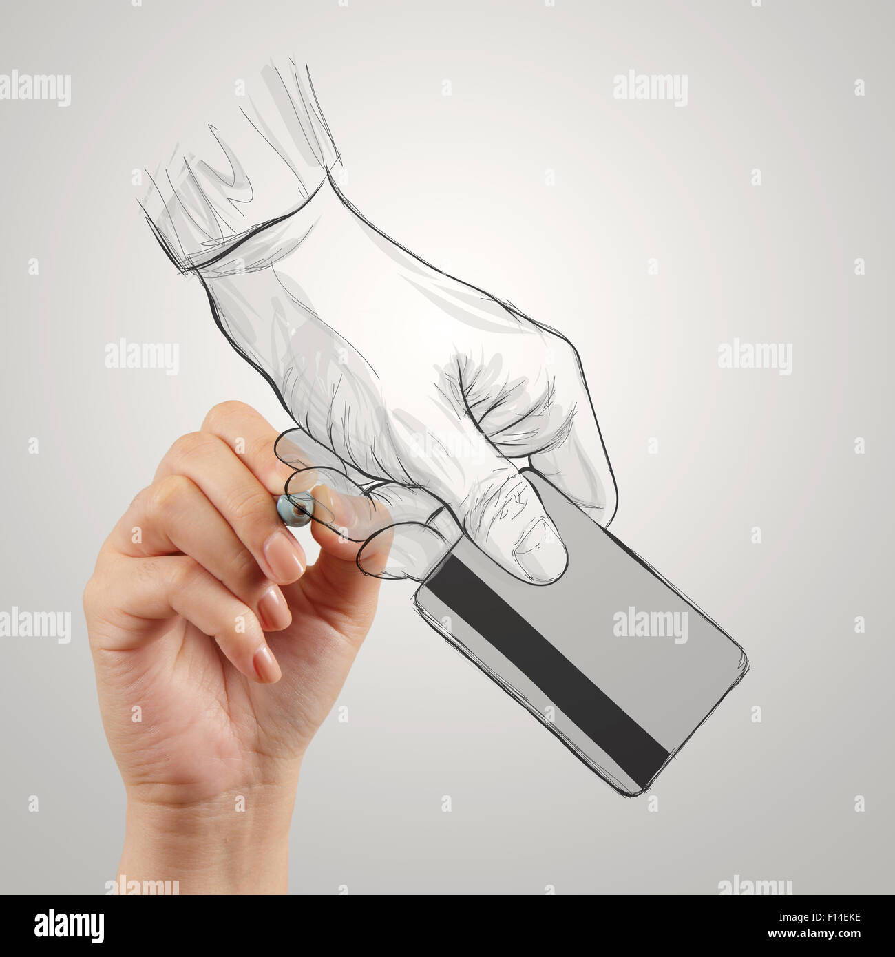 Hand holding card drawing hi-res stock photography and images - Alamy