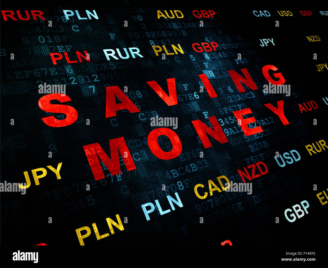 Finance concept: Saving Money on Digital background Stock Photo - Alamy