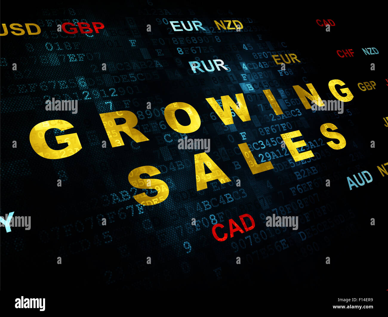 Finance concept: Growing Sales on Digital background Stock Photo - Alamy