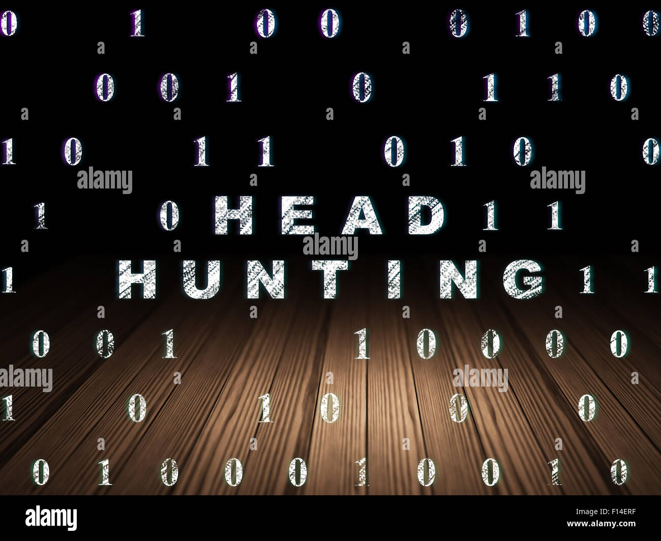 Finance concept: Head Hunting in grunge dark room Stock Photo - Alamy