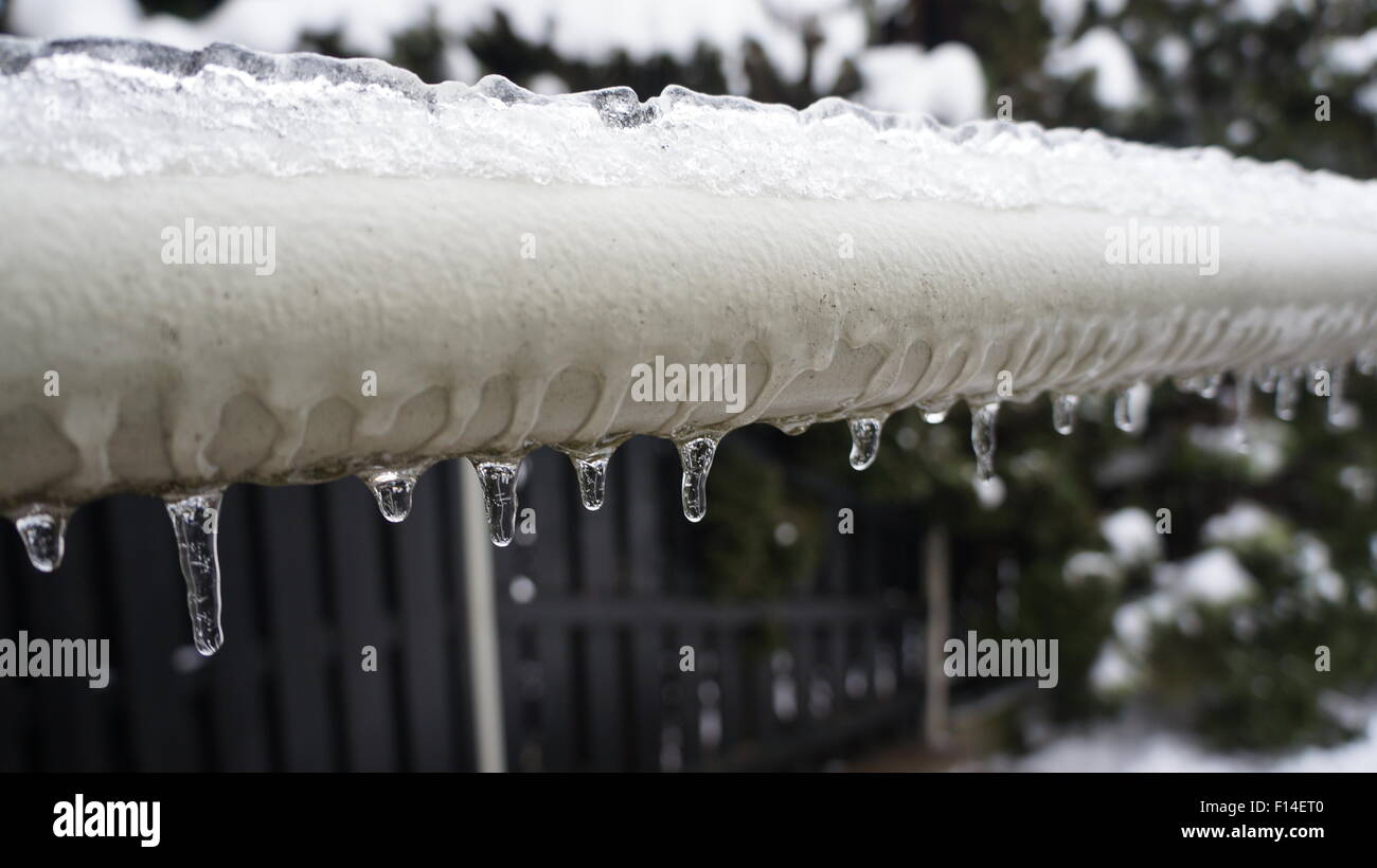Frozen fence after an ice storm Stock Photo - Alamy