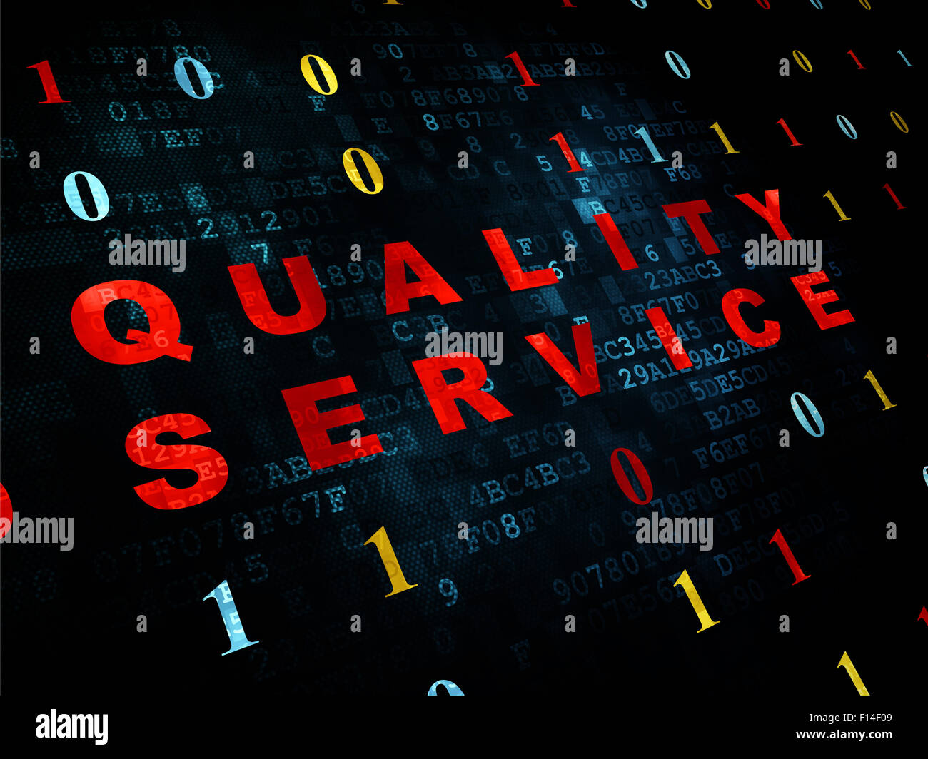 Finance concept: Quality Service on Digital background Stock Photo - Alamy