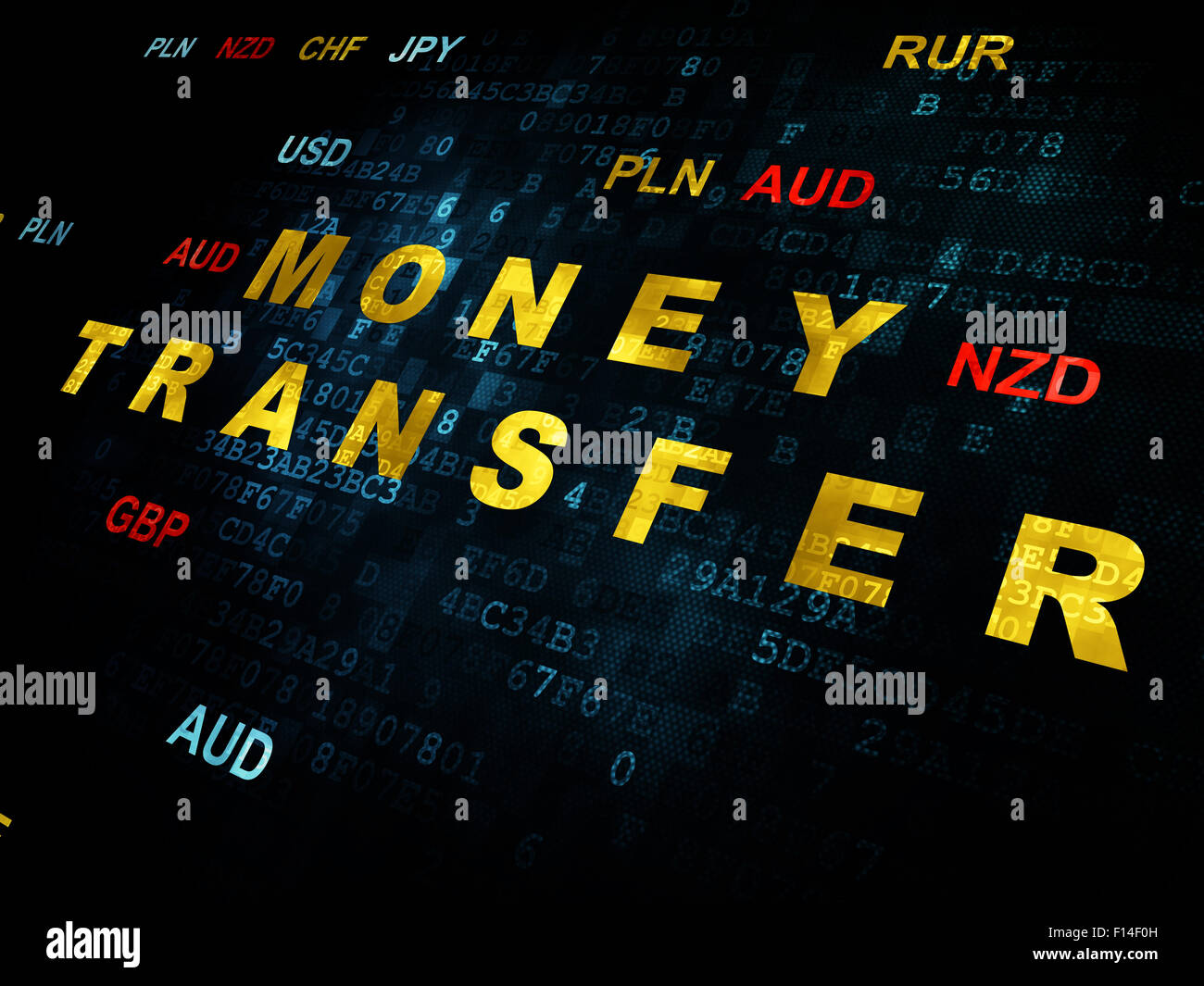 Business concept: Money Transfer on Digital background Stock Photo - Alamy