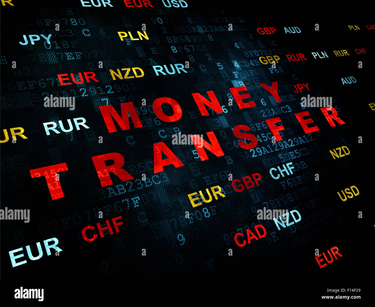 Finance concept: Money Transfer on Digital background Stock Photo - Alamy