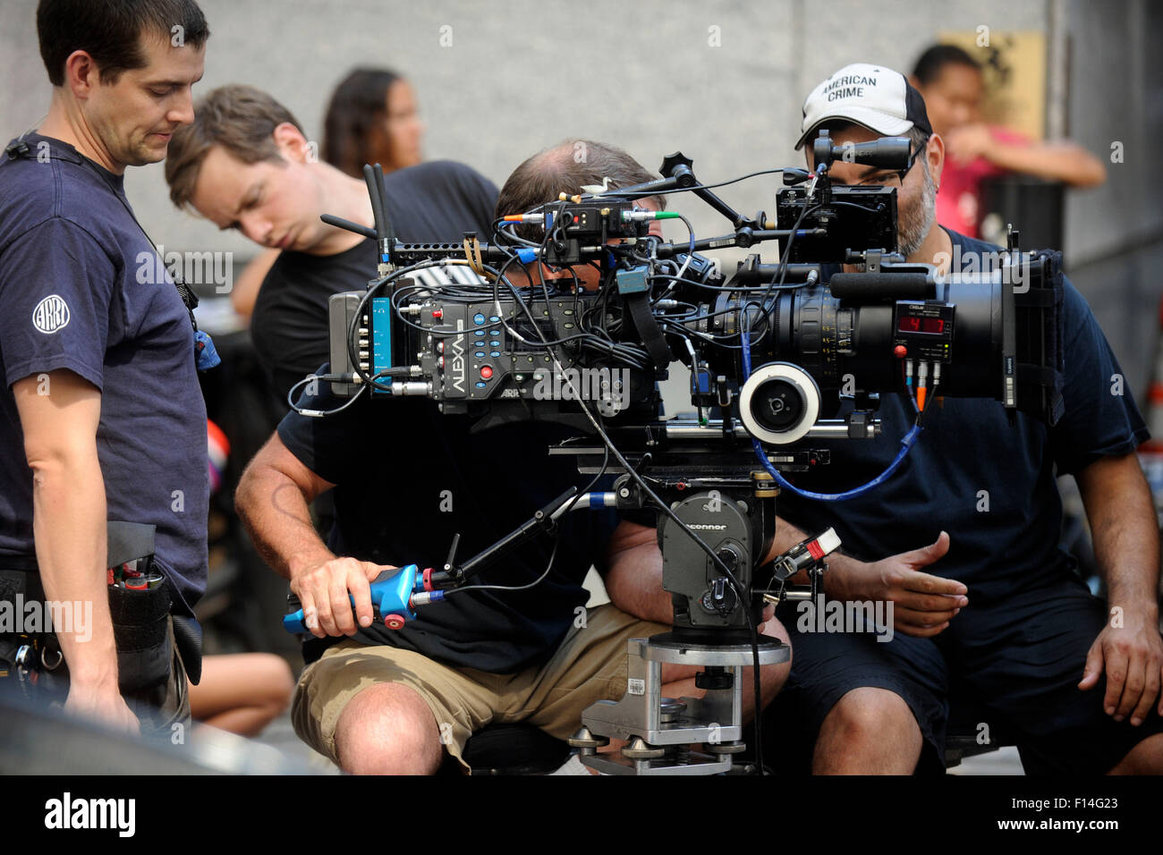 Filmcrew on the set of 'Shades of Blue' on August 25, 2015 in New York ...