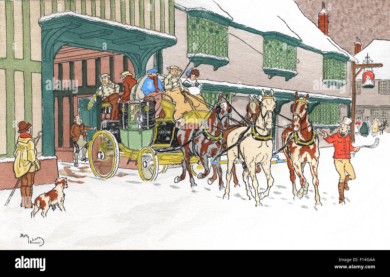 1850s VICTORIAN COACHING SCENE CARRIAGE FULL OF PASSENGERS WEARING ...