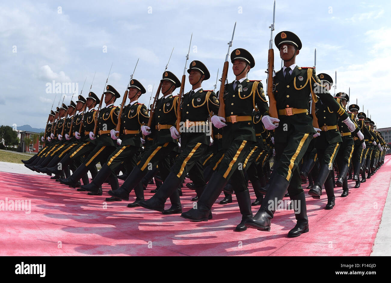Beijing, China. 25th Aug, 2015. Soldiers take part in a training at a ...
