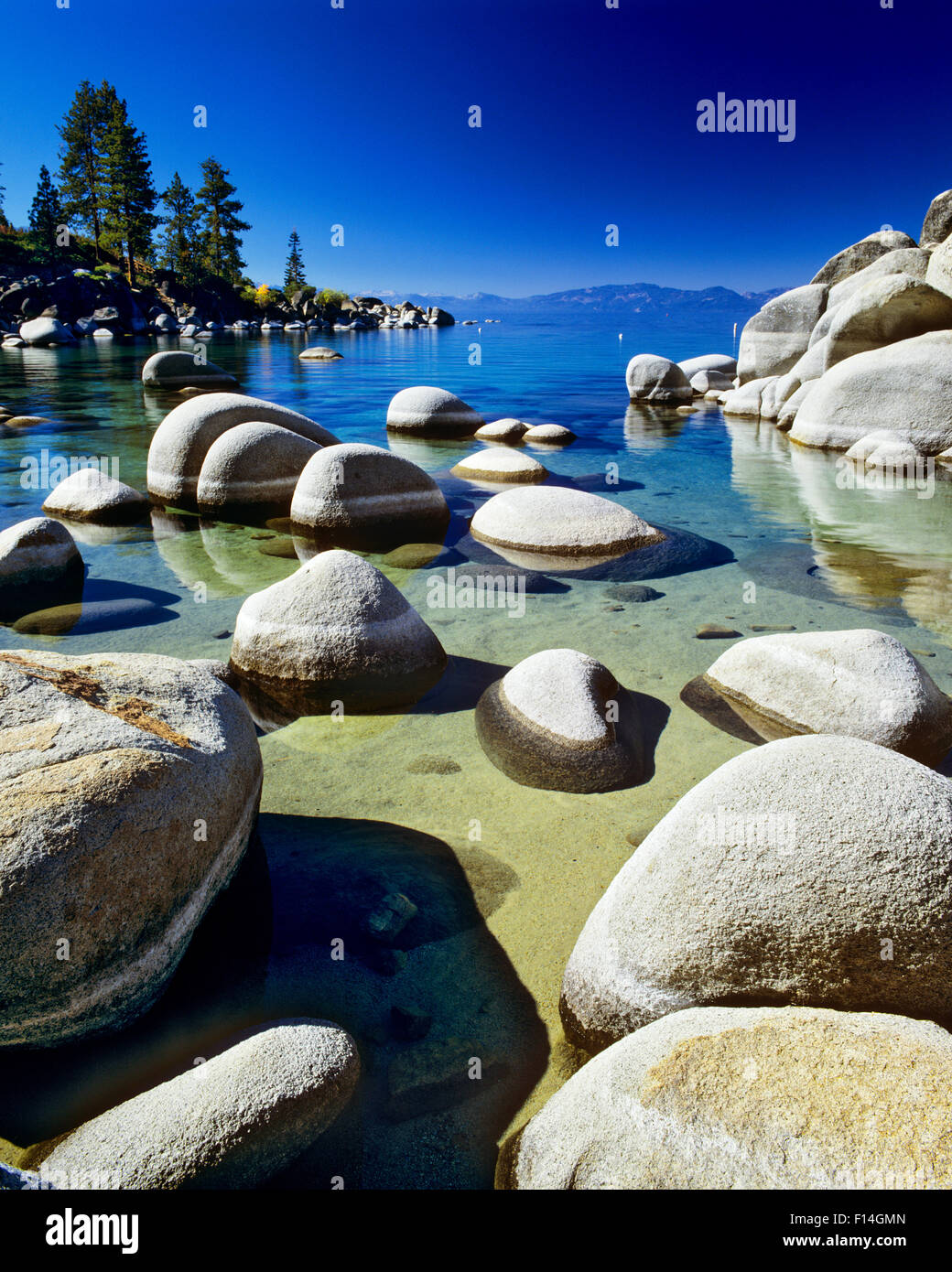BOULDERS IN SAND HARBOR LAKE TAHOE NEVADA STATE PARK NEVADA Stock Photo ...