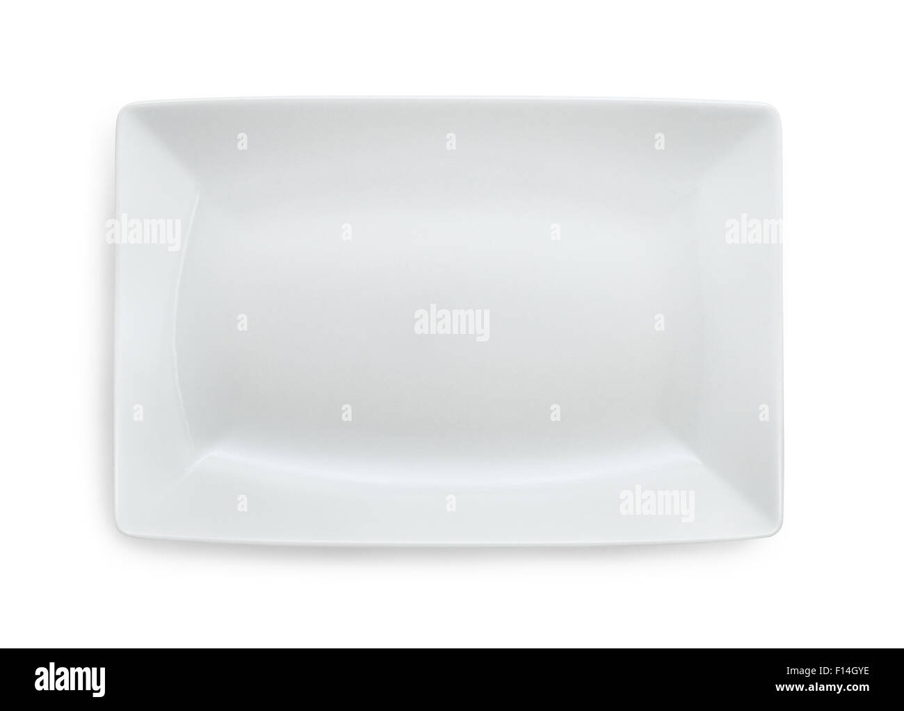 White empty rectangular plate isolated on white Stock Photo - Alamy